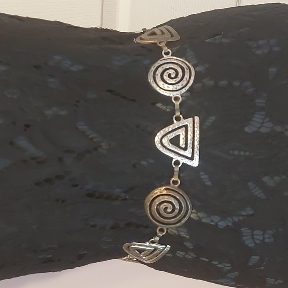 Vintage | Accessories | Vintage Silver Bronze Tone Hammered Metal Swirl ...